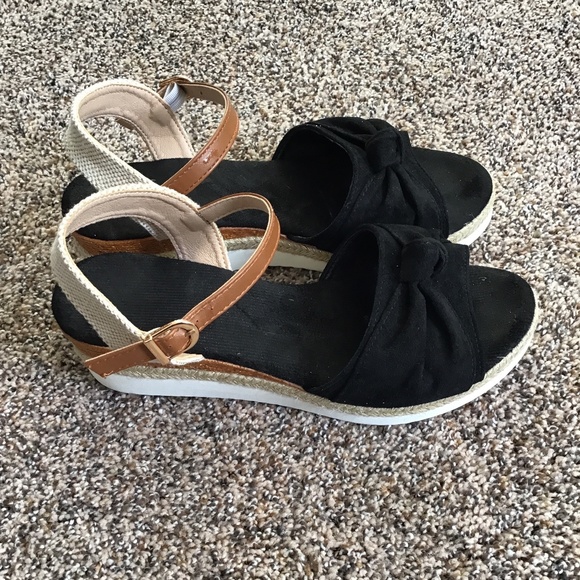 SHEIN | Shoes | Shein Womens Multicolor Thick Platform Wedge Sandals Sz ...